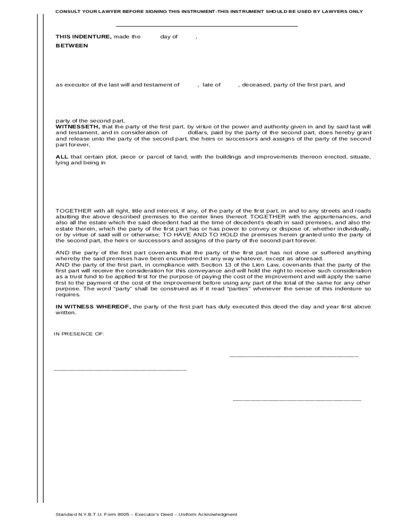 Executor Deed - Sutton Alliance Doc Template | pdfFiller