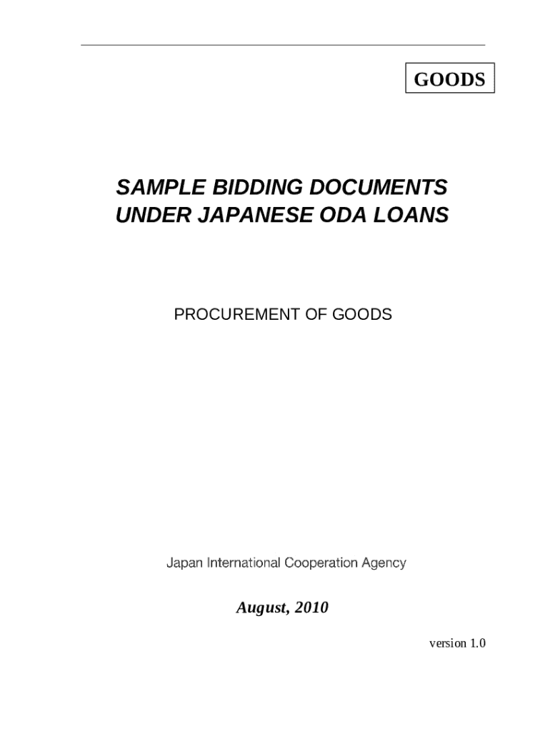 JICA -- STANDARD BIDDING DOCUMENTSStandard Bidding Documents and Users Guide to Procurement ...