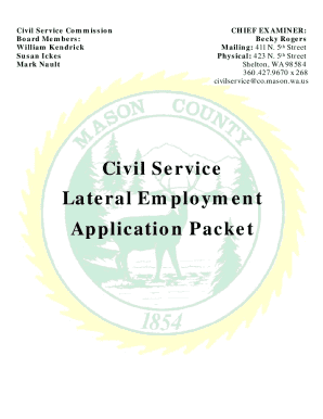 Fillable Online Civil Service Lateral Employment Application Packet Fax ...