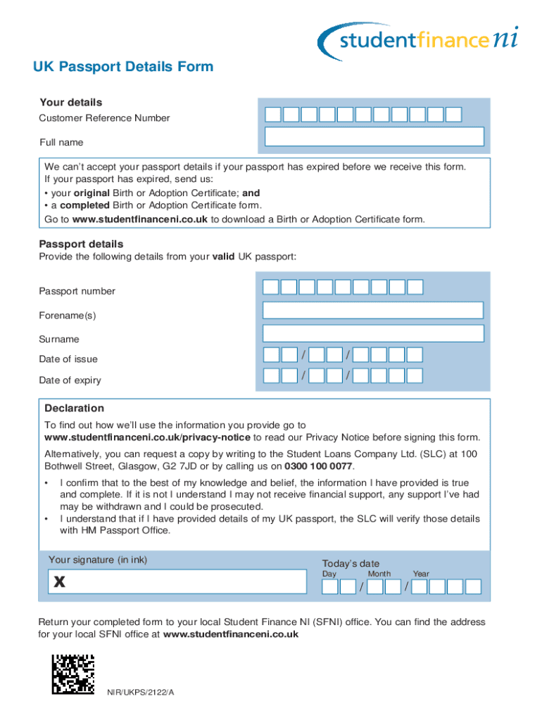 Fillable Online UK Passport Details Form 2021/22. UK Passport Details ...