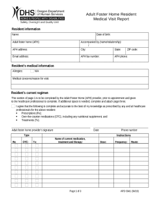 se0341.doc - Adult Foster Home Resident Medical Visit Report ... Doc ...