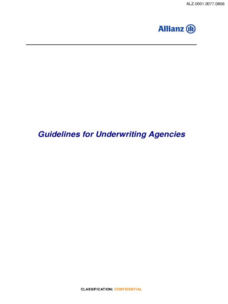 Fillable Online Guidelines for Underwriting Agencies Fax Email Print ...
