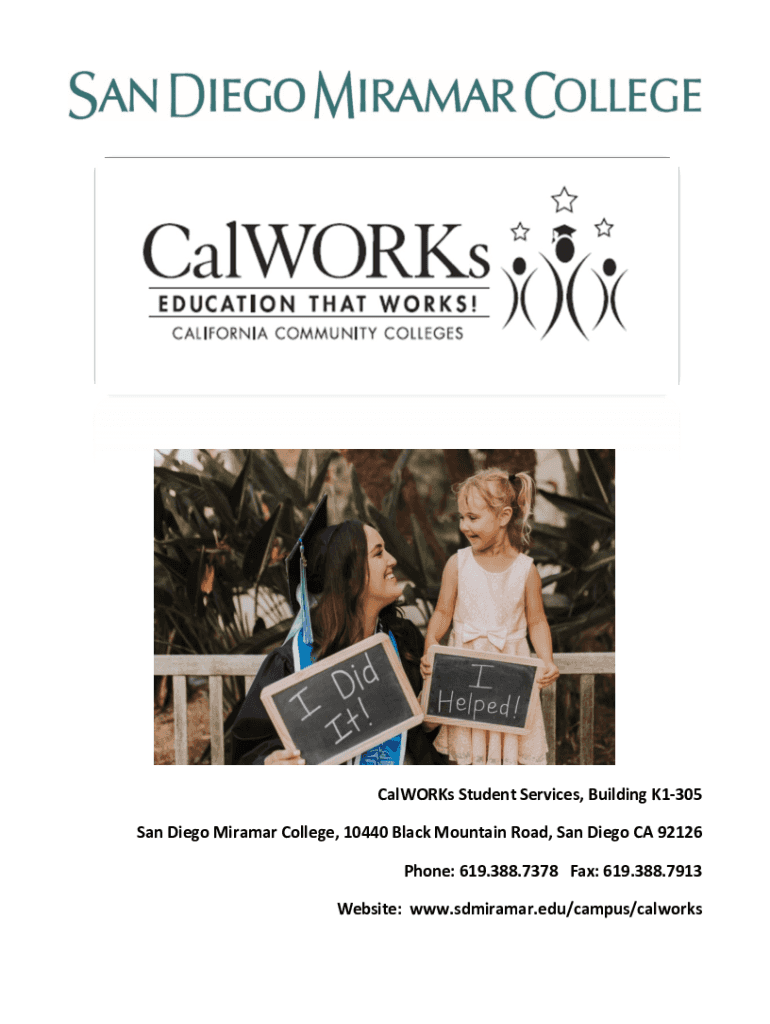 Fillable Online CalWORKs Student Services, Building K1-305 Fax Email ...