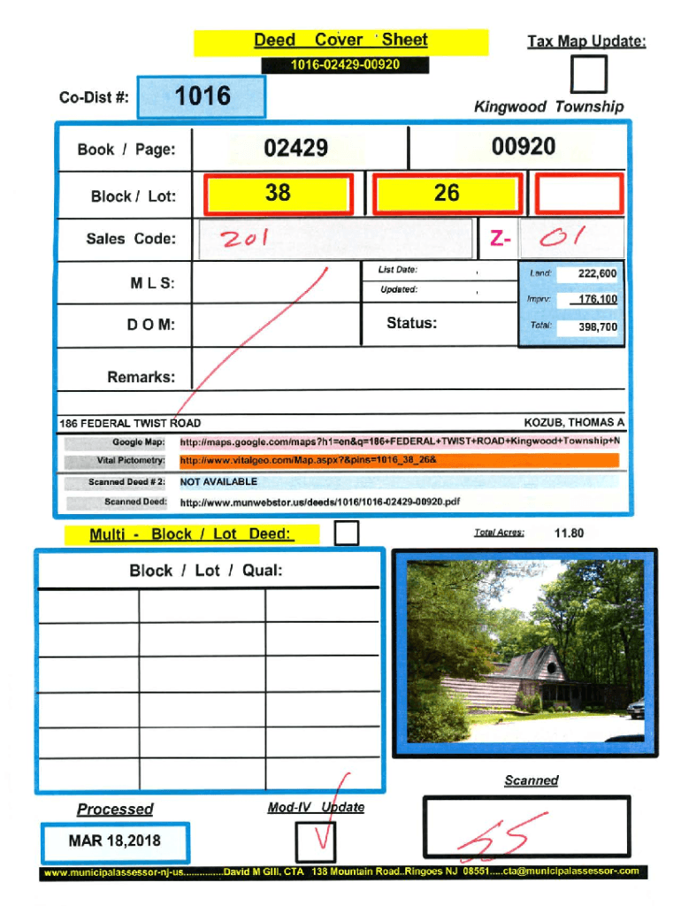 Fillable Online Deed Cover ' Sheet Fax Email Print - pdfFiller