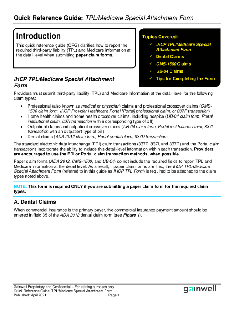 Fillable Online (TPL)/Medicare Special Attachment Form Fax Email Print ...