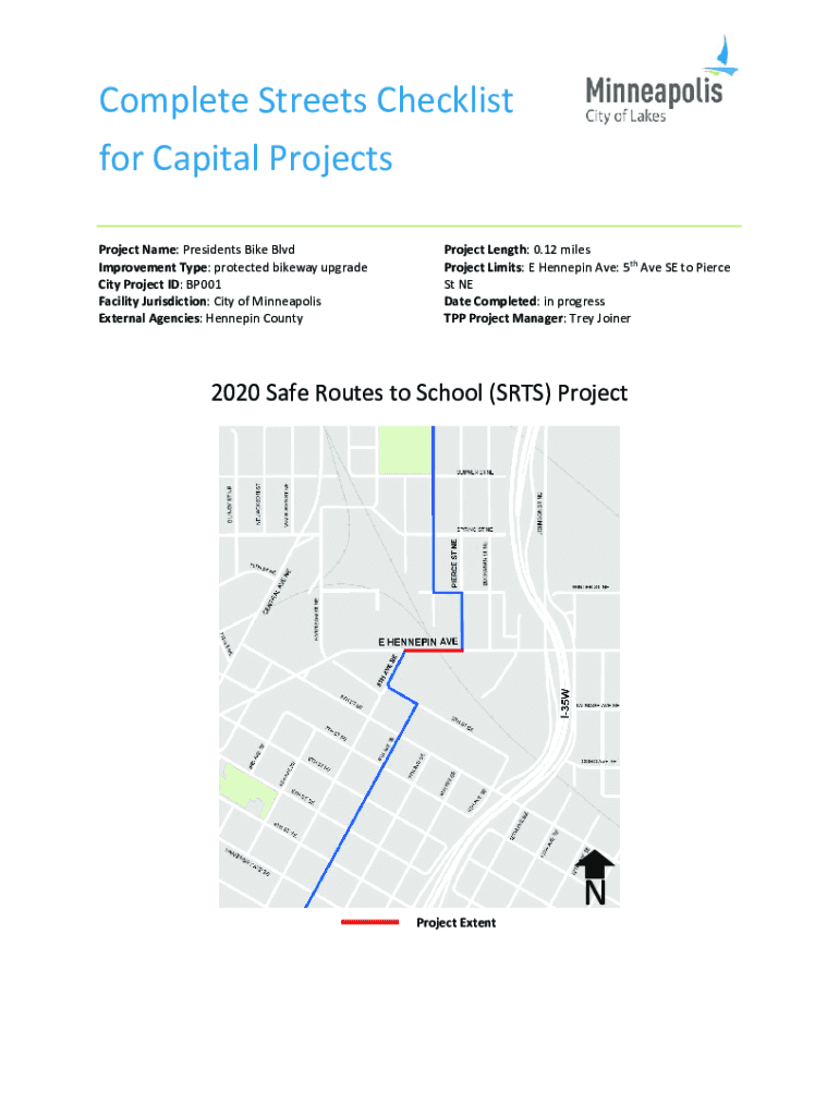 Fillable Online Presidents Bike Blvd Complete Streets Checklist - City ...