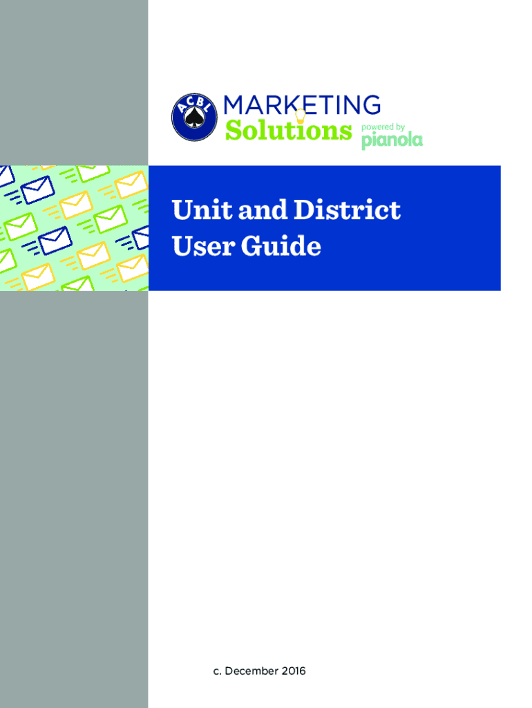 Fillable Online web2 acbl Unit and District User Guide - ACBL Fax Email Print - pdfFiller