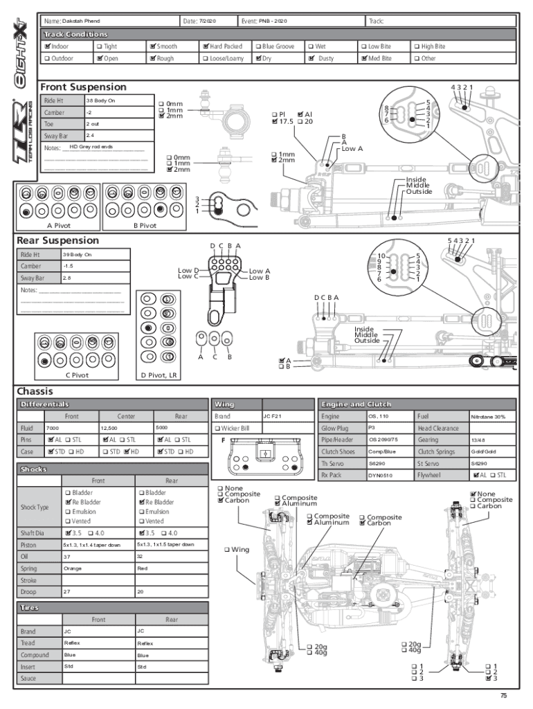 Fillable Online 59601 TLR 8IGHT XT-XTE Race Kit Setup Sheet New.indd ...