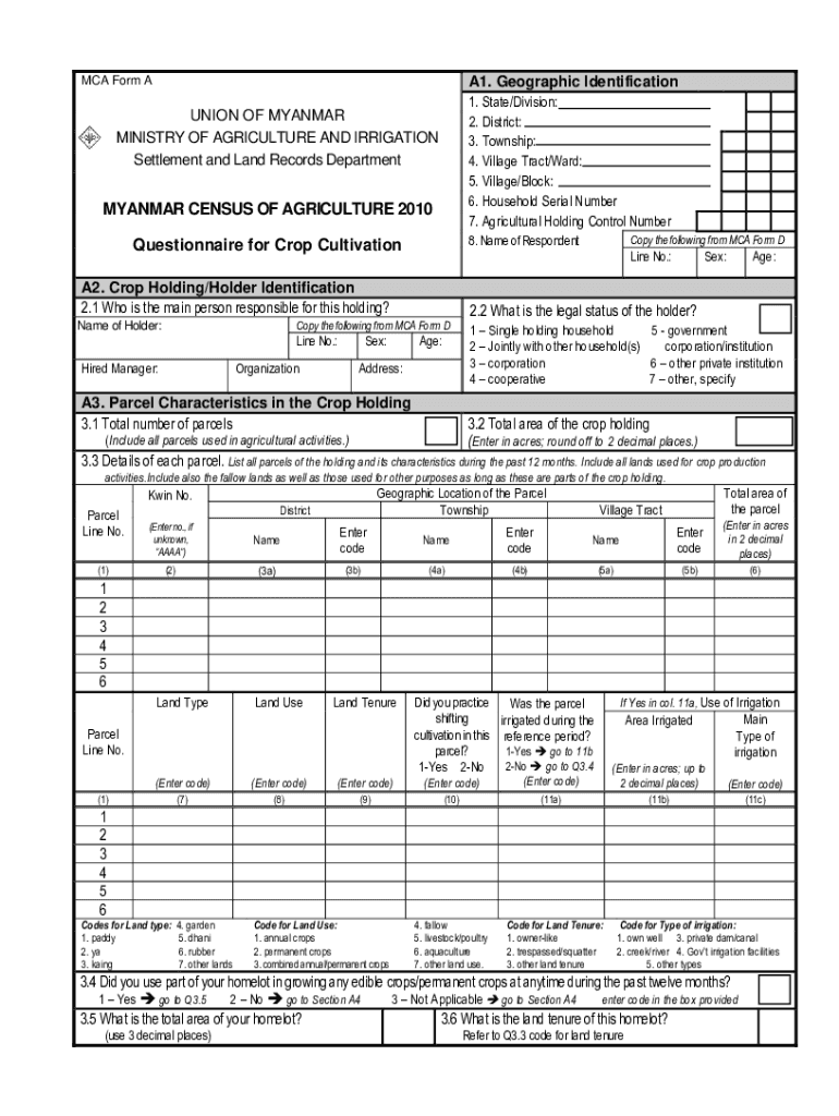 Fillable Online MCA Form A Fax Email Print - pdfFiller