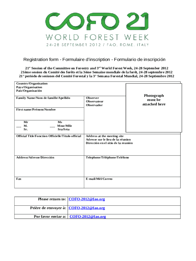 Registration - ulaire d'inscription - ulario de ... Doc Template | pdfFiller