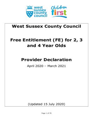 Fillable Online Free Entitlement Declaration form April 2020 to March ...