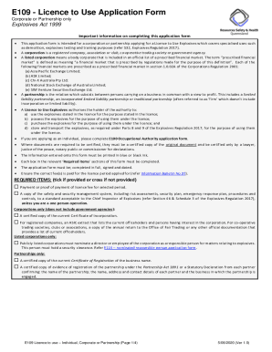 Fillable Online E109 - Licence to Use Application Form Fax Email Print ...