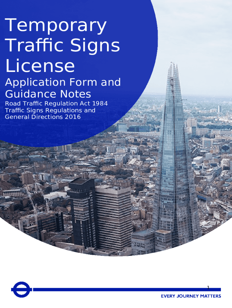Temporary Traffic Signs application 2018. Highways License application for temporary traffic ...