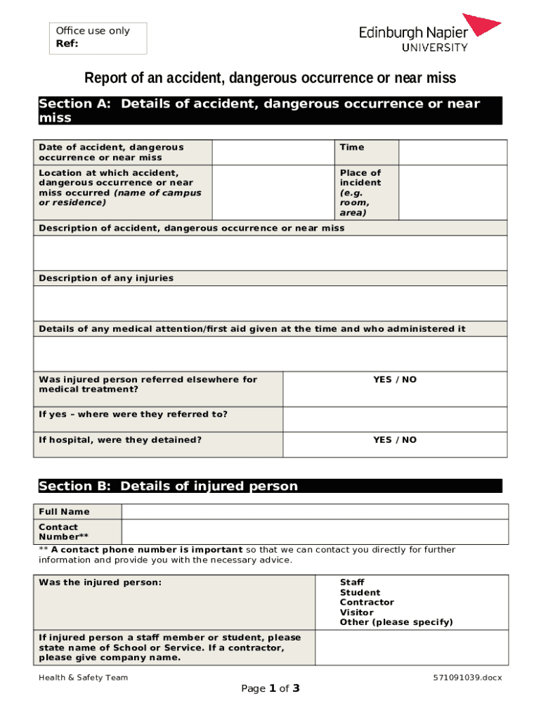 Near-miss, hazard and incident reporting guidelines ... - staff napier ...