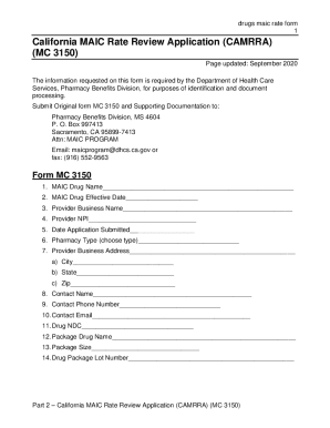 Fillable Online files medi-cal ca Form: California MAIC Rate Review ...