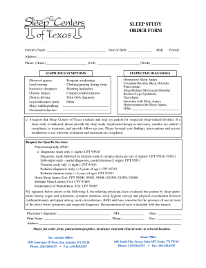 Fillable Online SLEEP STUDY ORDER FORM - PatientPop Fax Email Print ...