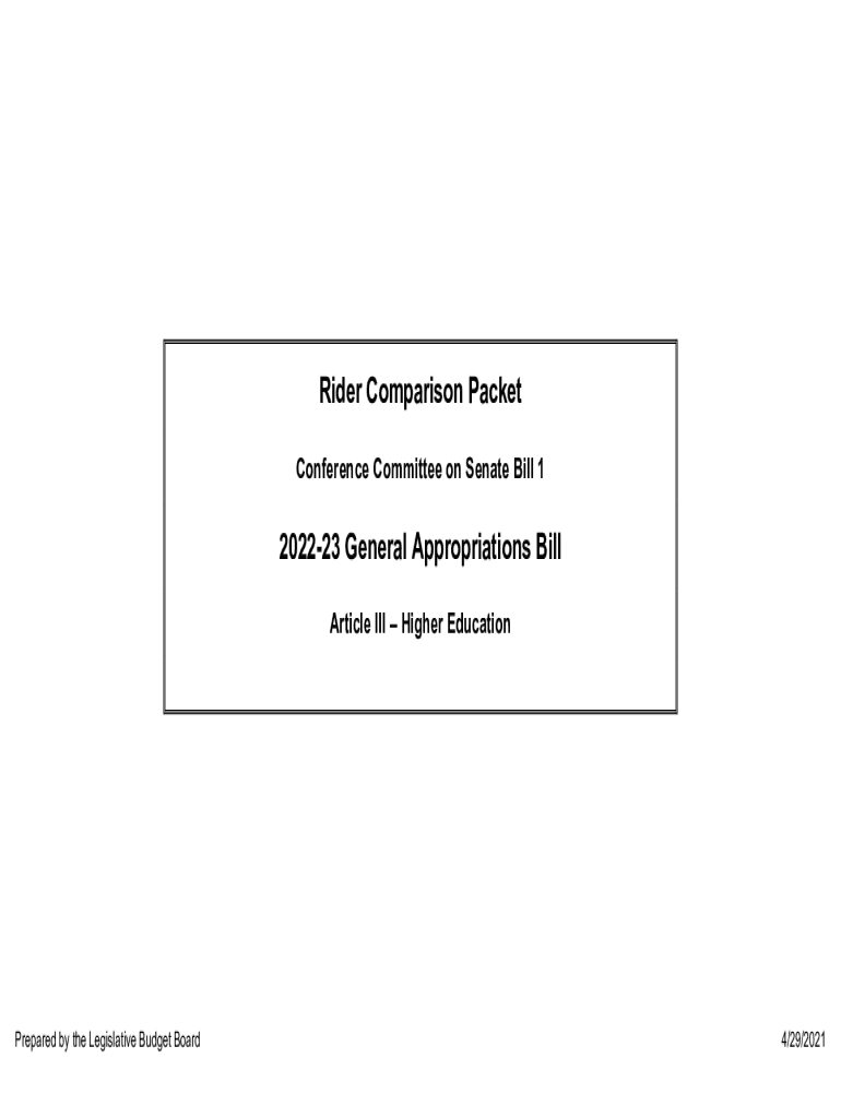 Fillable Online Senate General Appropriations Act, Rider 70 Fax Email ...