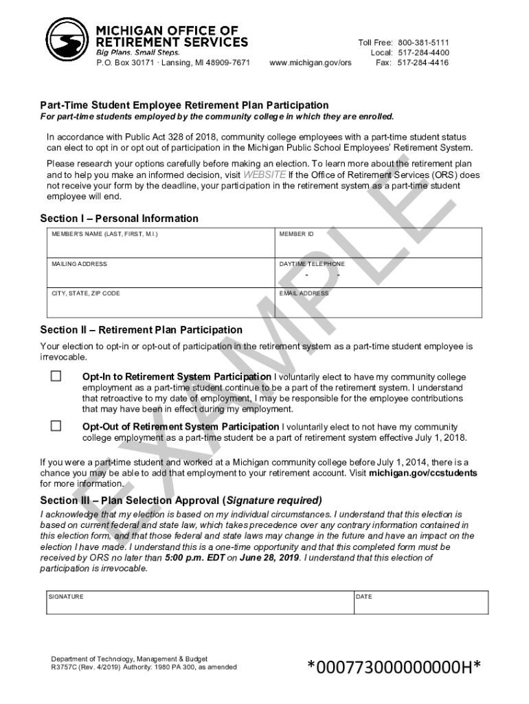 Fillable Online Get the free Retirement Plan Election and Participation ...