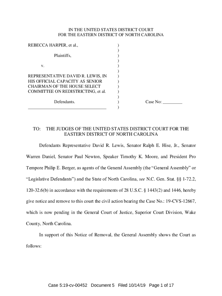 Fillable Online Federal Notice of Removal Fax Email Print - pdfFiller