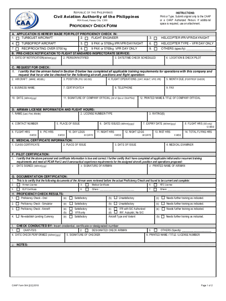 2018-2025 PH CAAP Form 544 Fill Online, Printable, Fillable, Blank ...