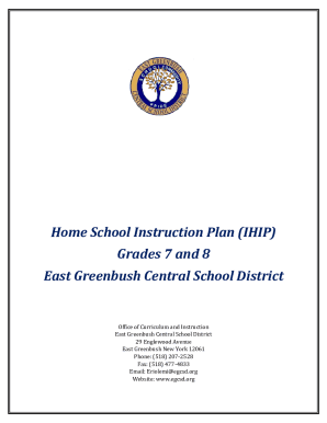 Fillable Online Home School Instruction Plan (IHIP) Fax Email Print ...