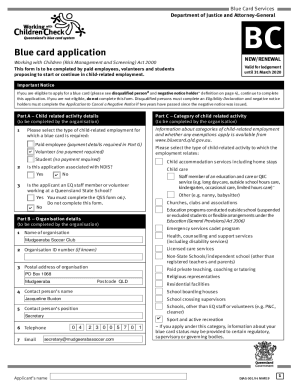 Fillable Online Blue card application - Local Personalised Services Fax ...