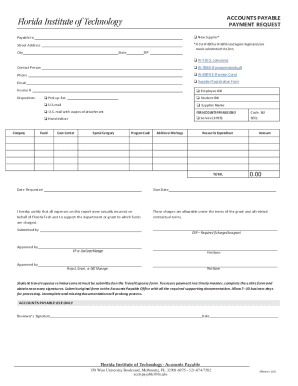 Fillable Online ACCOUNTS PAYABLE PAYMENT REQUEST - FIT Fax Email Print ...