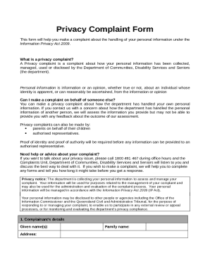 Privacy Complaint . Privacy complaint Doc Template | pdfFiller