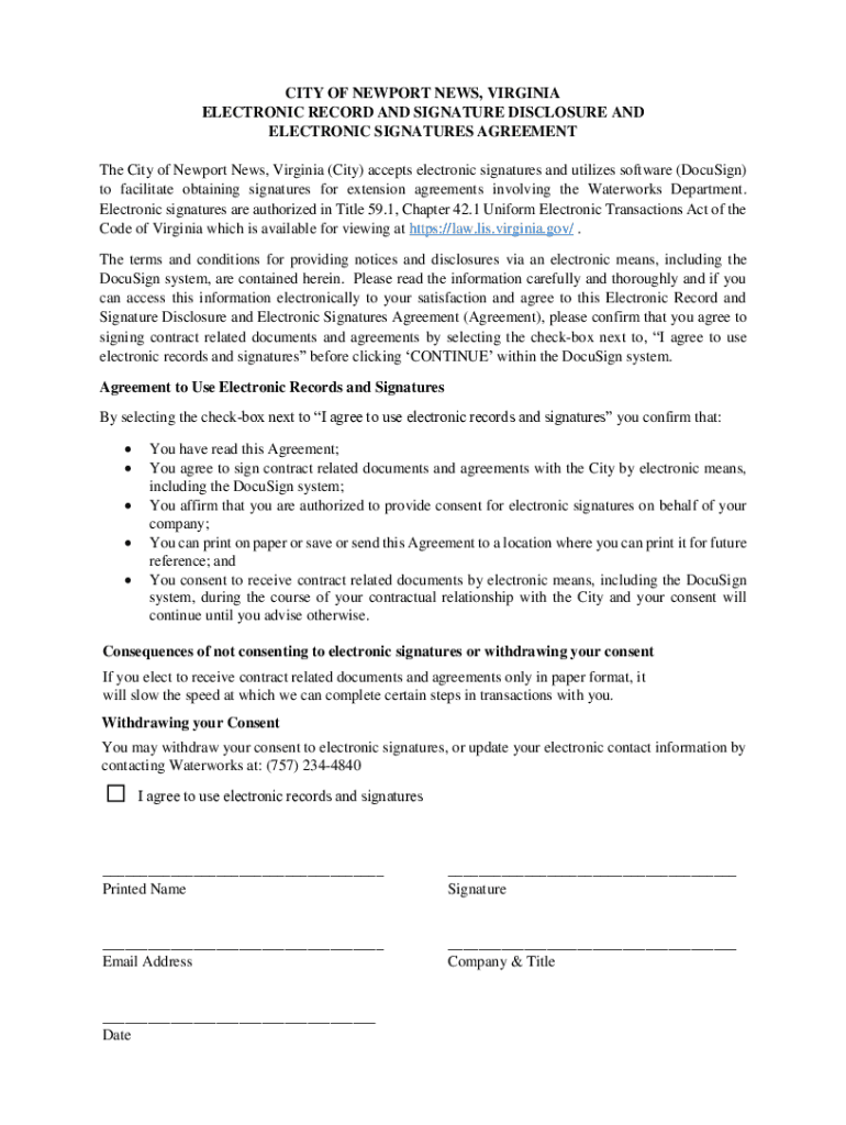 Fillable Online Electronic Signature Disclosure & Authorization (ESDA ...