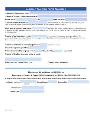 Fillable Online Accessory Apartment Get an Accessory Apartment Permit ...