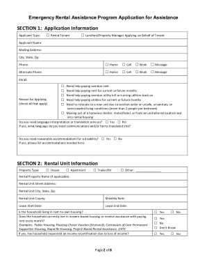 Fillable Online Emergency Rental Assistance Program (ERAP) Application ...
