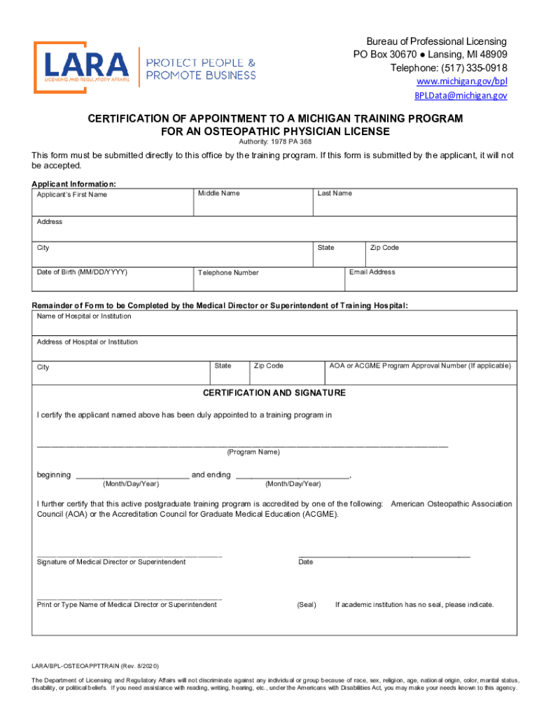 Michigan certification program: Fill out & sign online | DocHub