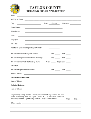 Fillable Online LICENSING BOARD APPLICATION Fax Email Print - pdfFiller