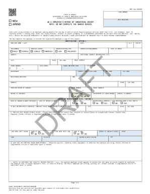 Fillable Online WC-1 Employer's Report of Industrial Injury. WC-1 ...