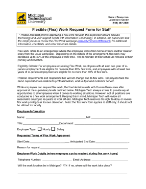Fillable Online Flexible (Flex) Work Request Form for Staff Fax Email ...