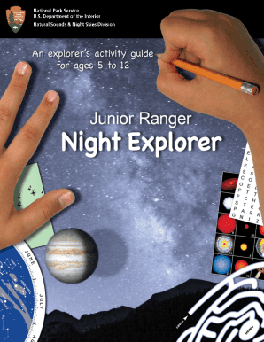 Fillable Online Junior Ranger Night Explorer. Junior Ranger Night ...