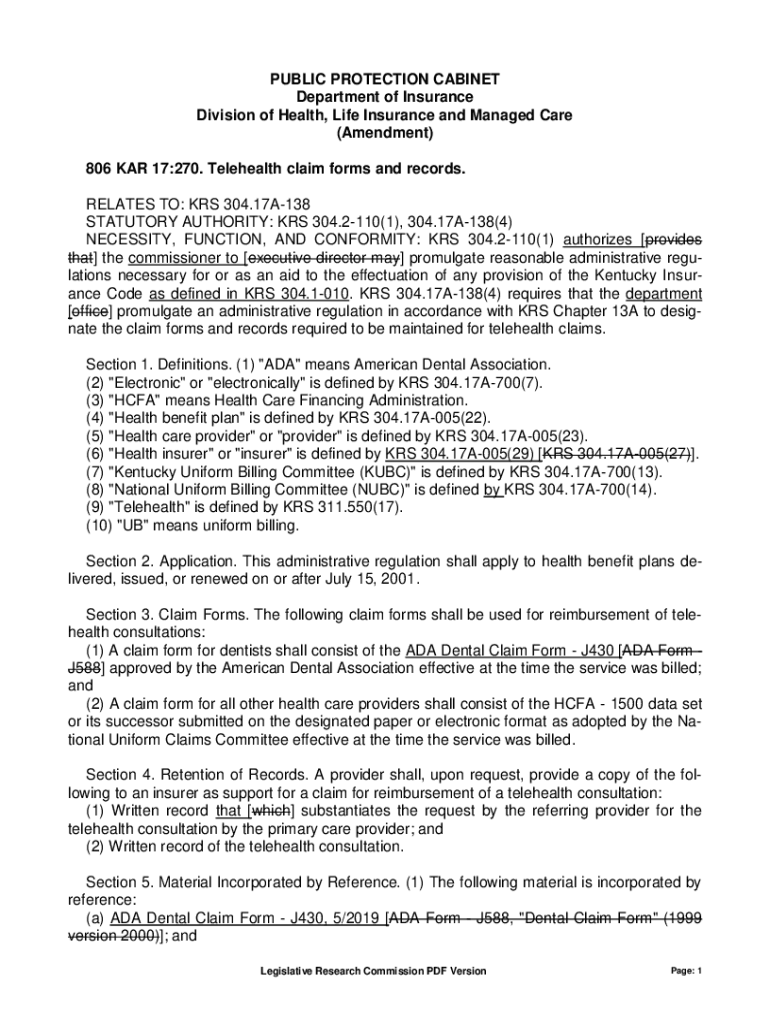 Fillable Online 270reg Telehealth claim forms and records Fax Email ...