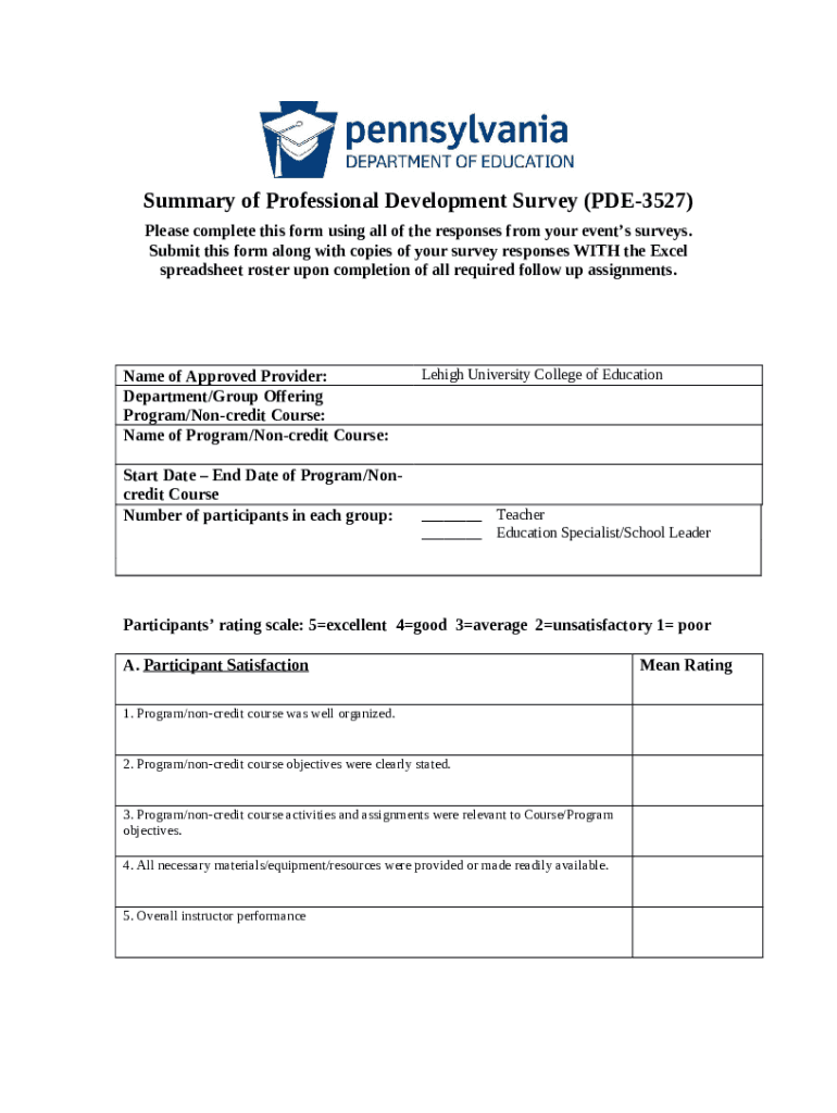 Professional Development Feedback Survey Template ...Professional ...