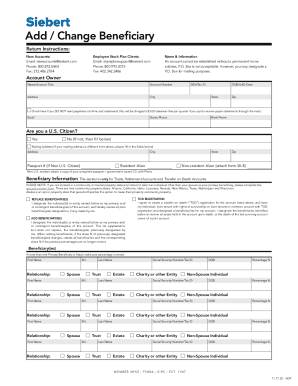 Fillable Online Add / Change Beneficiary Fax Email Print - pdfFiller