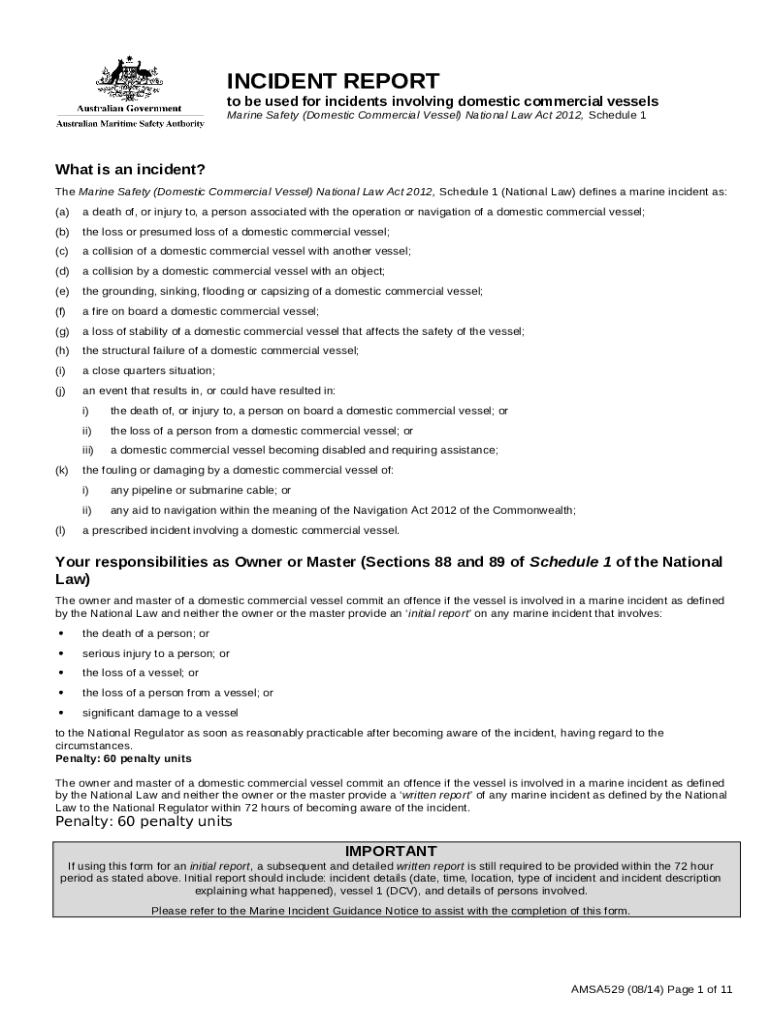 Domestic commercial vessel annual incident report, January ...Domestic ...
