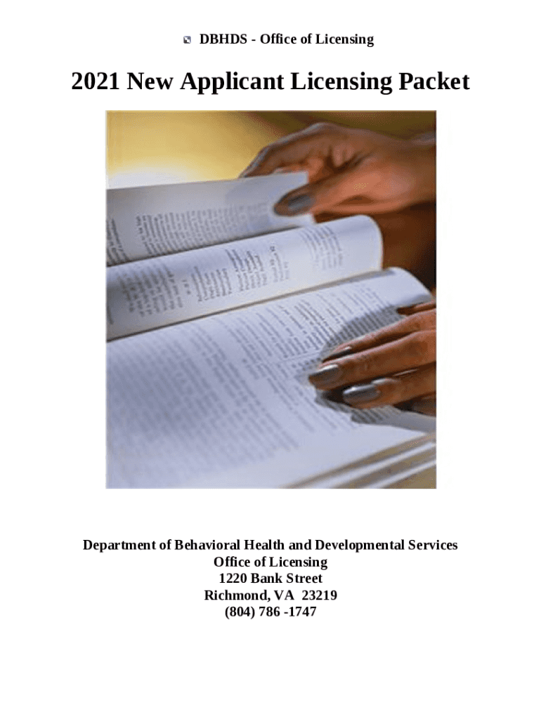 Licensing Application / Virginia Department of Behavioral ...Office of ...