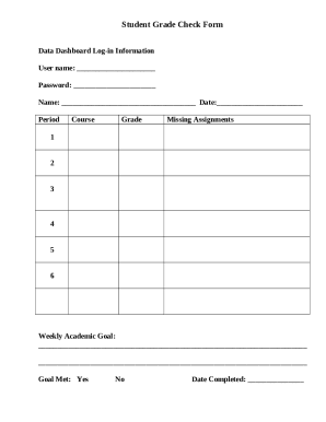 Student Grade Check - schools shorelineschools Doc Template | pdfFiller