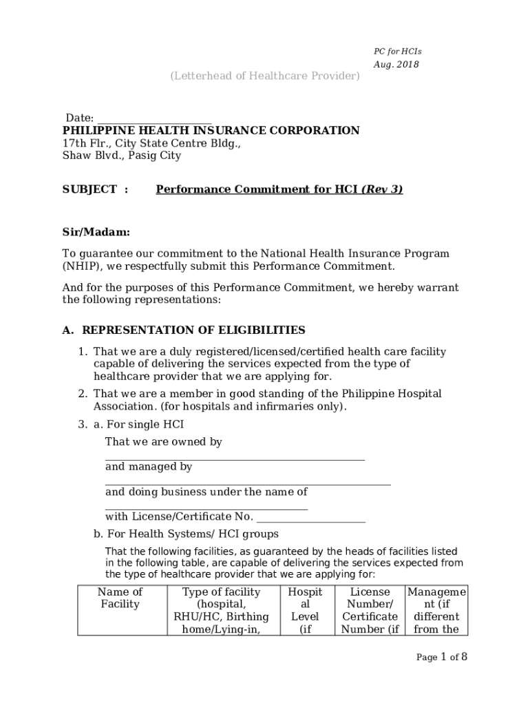 PC for HCIs Doc Template | pdfFiller