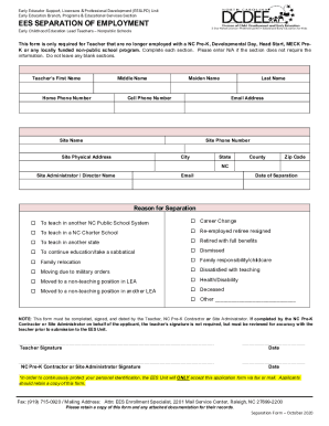 Fillable Online EES Separation Form Fax Email Print - pdfFiller