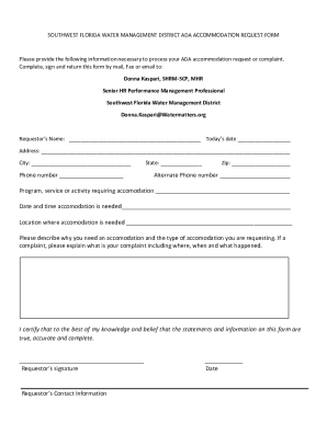 Fillable Online SOUTHWEST FLORIDA WATER MANAGEMENT DISTRICT ADA ...