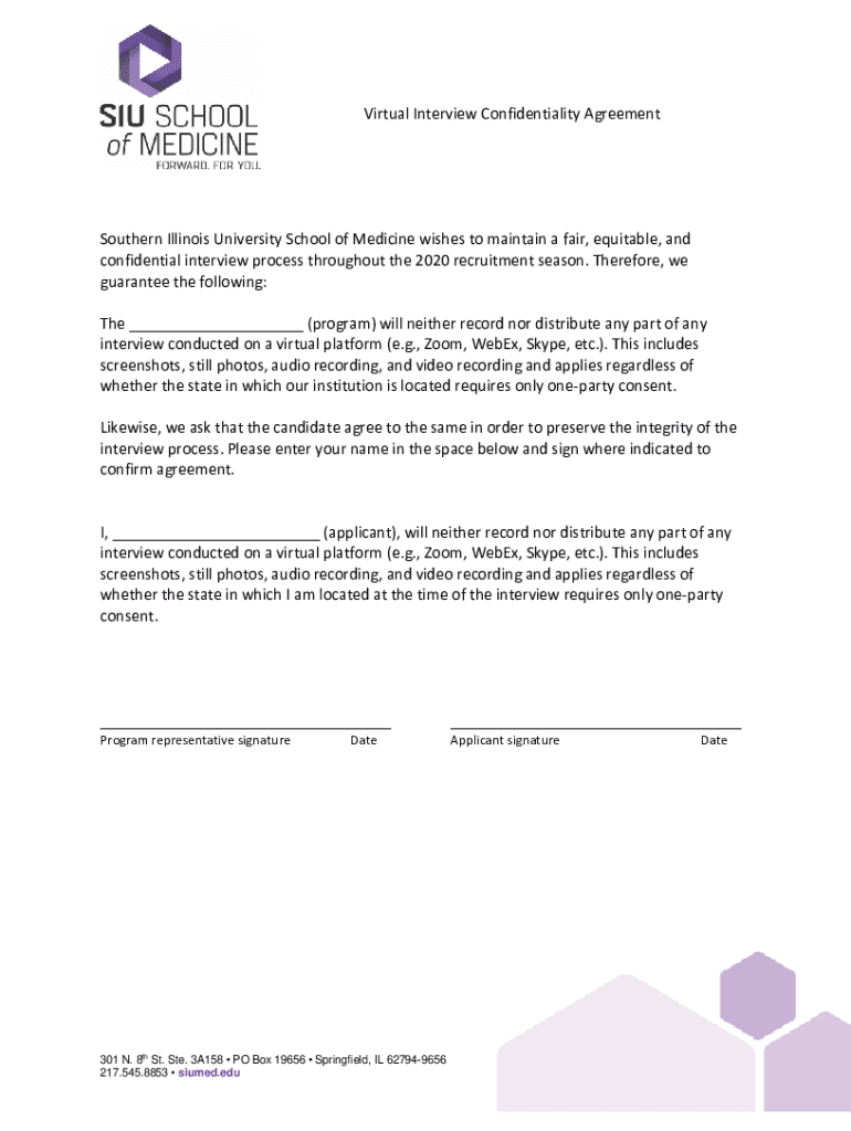 Fillable Online Interview Panel Confidentiality AgreementBest Practices ...