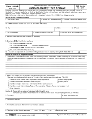 Fillable Online Form Form 14039 B Form 14039 B Business Identity Theft ...