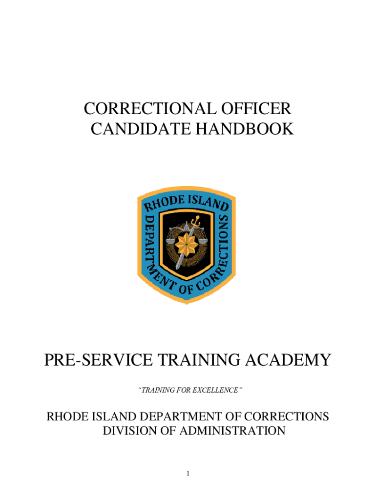 Fillable Online Correctional Officer Candidate Handbook Fax Email Print ...