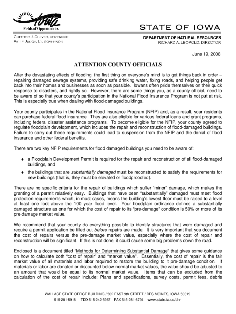 Fillable Online see the FEMA flood plain management regulations for ...