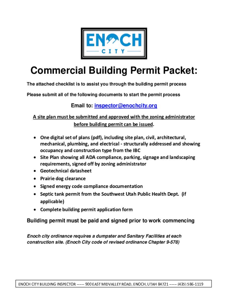 Fillable Online Commercial Building Permit Packet: Fax Email Print ...